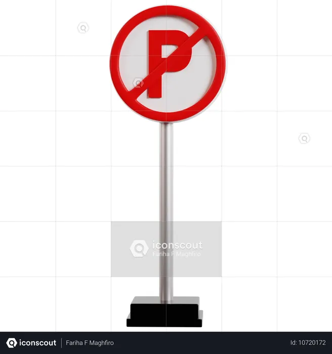Panneau De Signalisation Dinterdiction De Stationnement 3d Icon