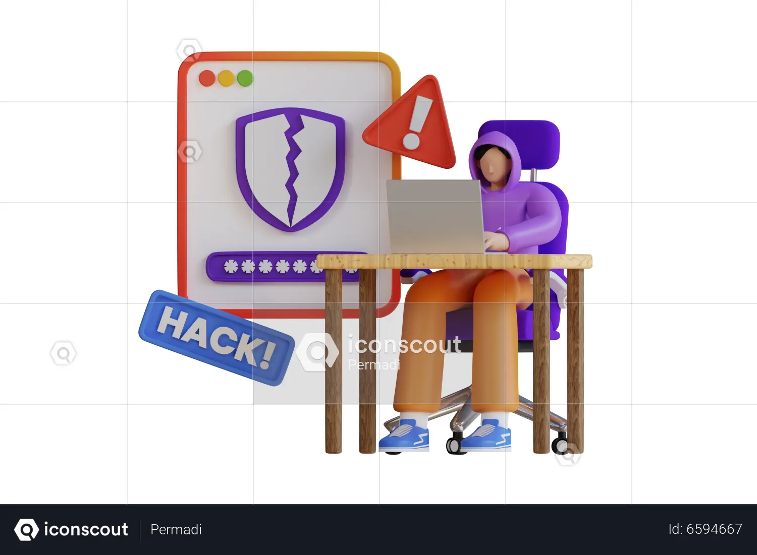 Password Hacking 3d Illustration Download In Png Obj Or Blend Format 