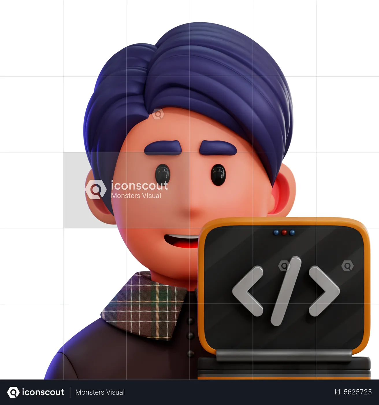 Programmer 3D Icon download in PNG, OBJ or Blend format