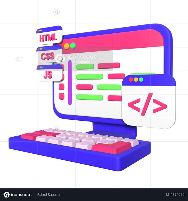 Programmer Workspace 3D Icon - Free Download Design & Development 3D ...