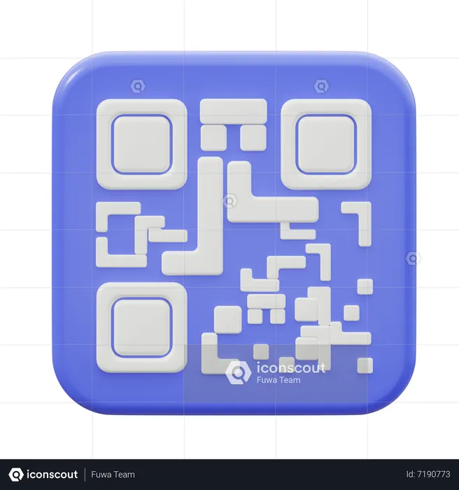 Qr Code 3D Icon download in PNG, OBJ or Blend format
