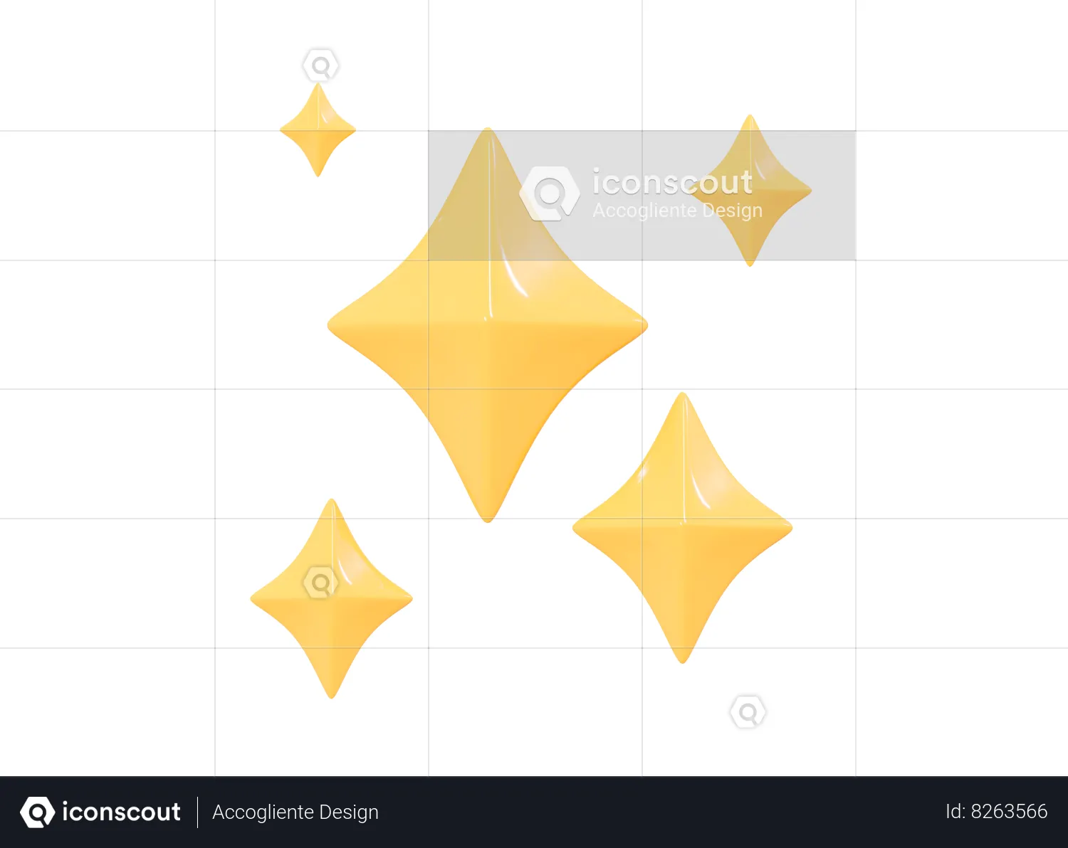 Shining Stars 3D Icon download in PNG, OBJ or Blend format