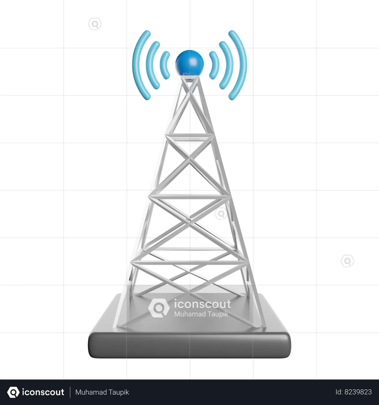 Signal Tower 3D Icon download in PNG, OBJ or Blend format