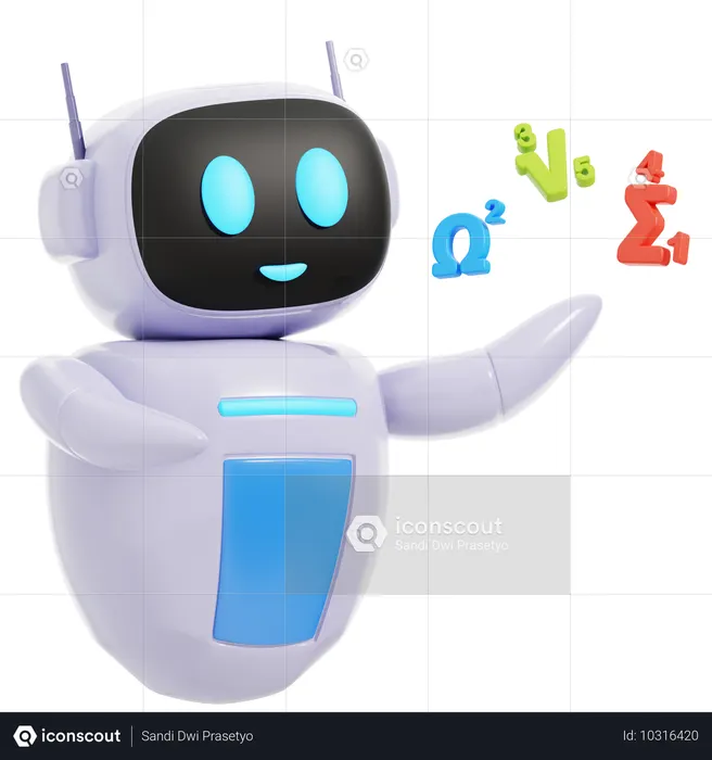 Smart Robot Studying Mathematic 3D Icon - Free Download School ...
