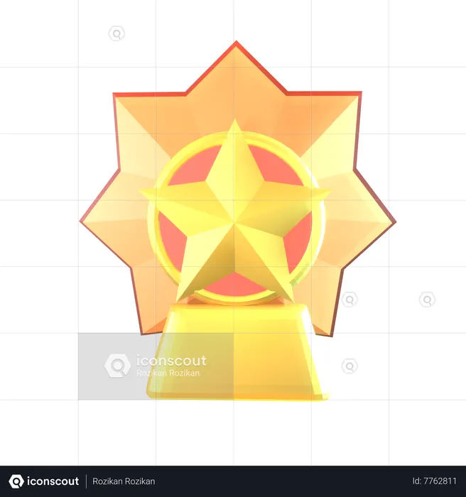 Star Badge 3D Icon download in PNG, OBJ or Blend format