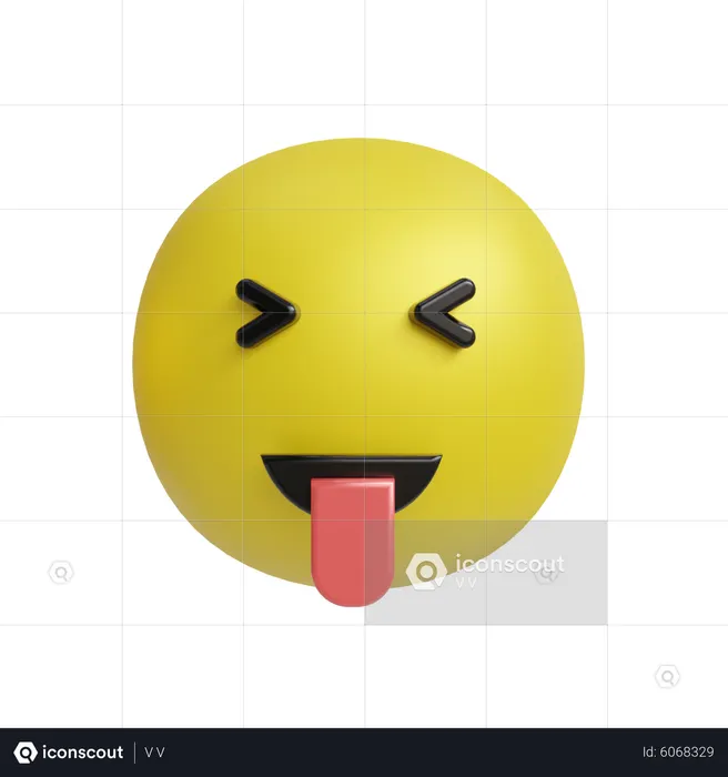 Stuck Out Tongue Emoji Emoji 3d Icon Download In Png Obj Or Blend Format