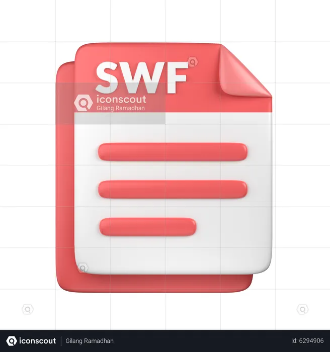 SWF File 3D Icon download in PNG, OBJ or Blend format