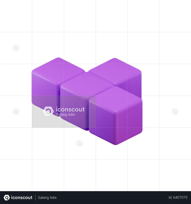 T Shape Tetris Block 3d Icon Download In Png Obj Or Blend Format