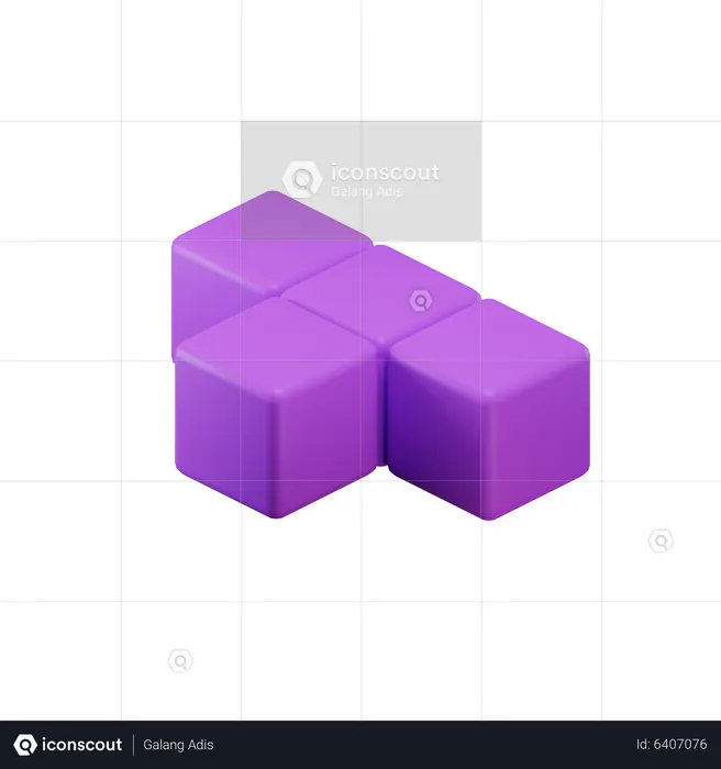 T Shape Tetris Block 3d Icon Download In Png Obj Or Blend Format