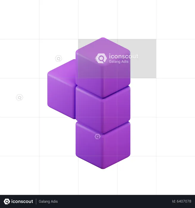 T Shape Tetris Block 3d Icon Download In Png Obj Or Blend Format