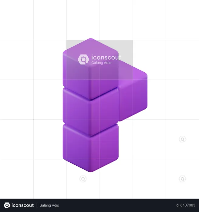 T Shape Tetris Block 3d Icon Download In Png Obj Or Blend Format
