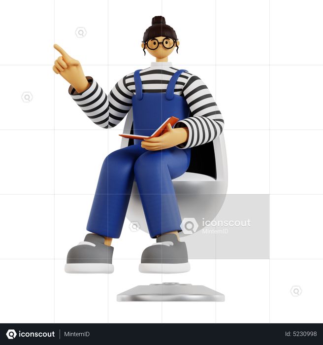 Premium Teacher explaining while sitting on armchair 3D Illustration ... Premium Teacher explaining while sitting on armchair 3D Illustration ...