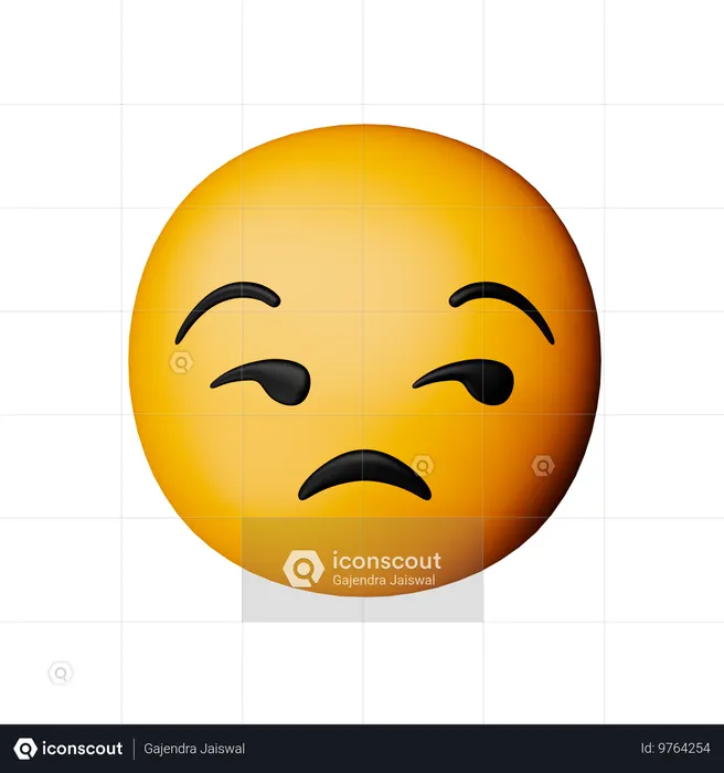 Unamused Face Emoji 3D Icon - Free Download Sign & Symbols 3D Icons ...