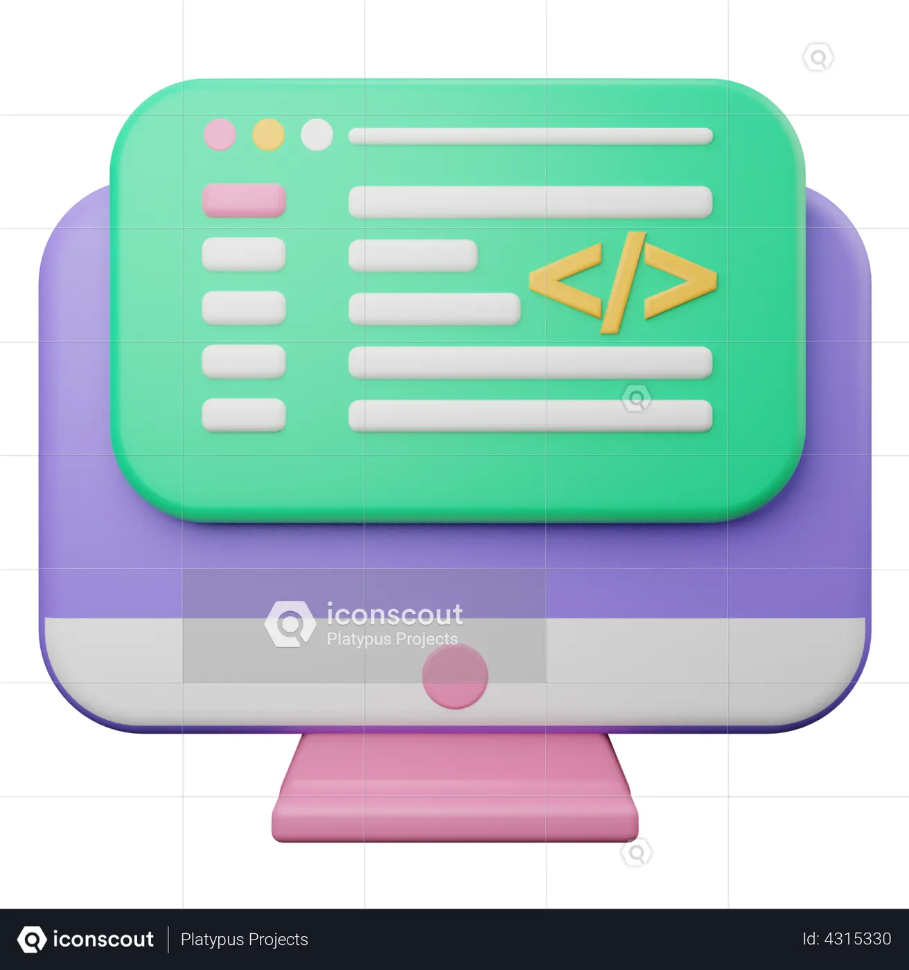 Web Development 3D Illustration download in PNG, OBJ or Blend format