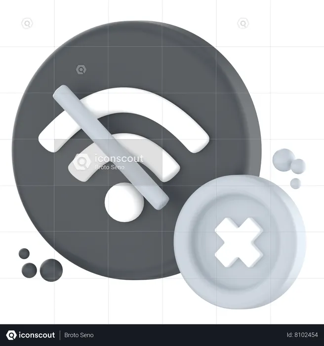 Wifi Error 3D Icon download in PNG, OBJ or Blend format