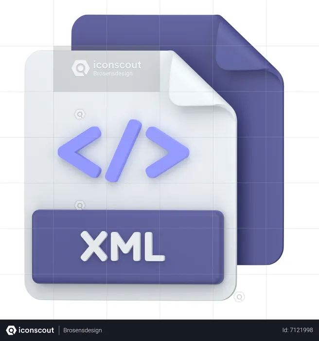 XML 3D Icon - Free Download Files & Folders 3D Icons | IconScout