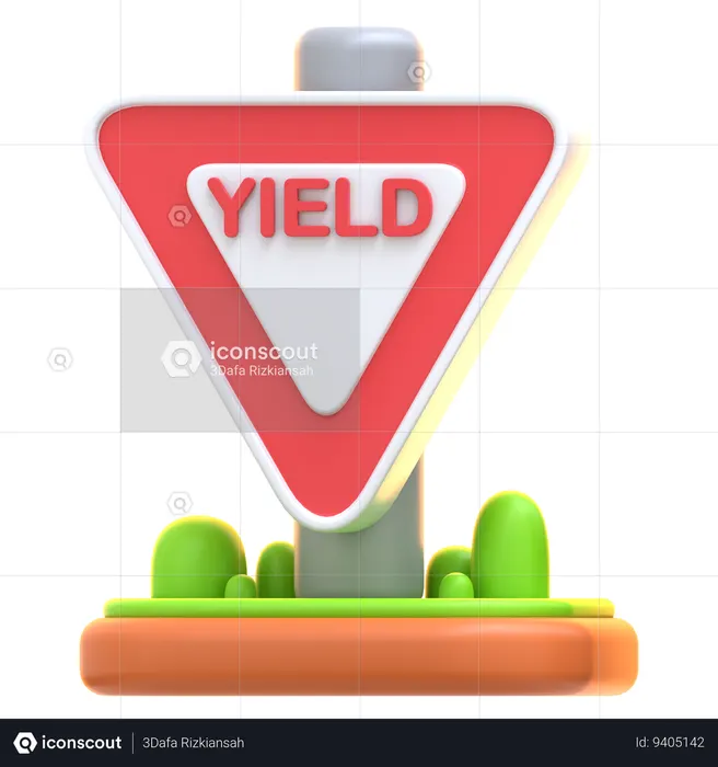 Yield Sign 3D Icon - Free Download Sign & Symbols 3D Icons | IconScout