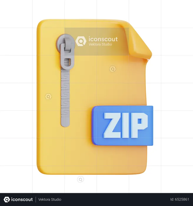 ZIP Files Format 3D Icon - Free Download Files & Folders 3D Icons ...
